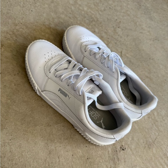 Puma | Shoes | Puma Classic White Laceup Sneakers | Poshmark